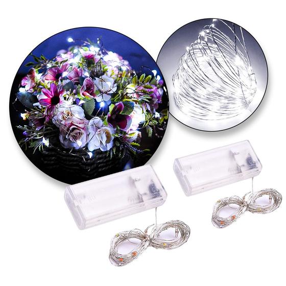 Fio De Led A Pilha Luz Quente 3 Metros Branco Cordao 2 Unid. - Hxt ...