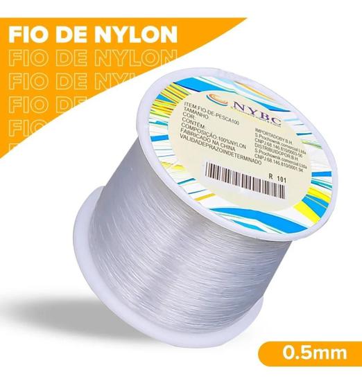 Fio De Nylon 0.5mm - Rolo Com 100 Metros - Nybc - Fio de Nylon para ... Fio De Nylon 0.5mm - Rolo Com 100 Metros - Nybc - Fio de Nylon para ...