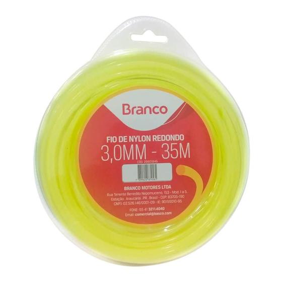 Fio de Nylon Redondo Amarelo 3,0mm - 35m - Branco - 29601845 - Fio de Nylon para Aparador ...