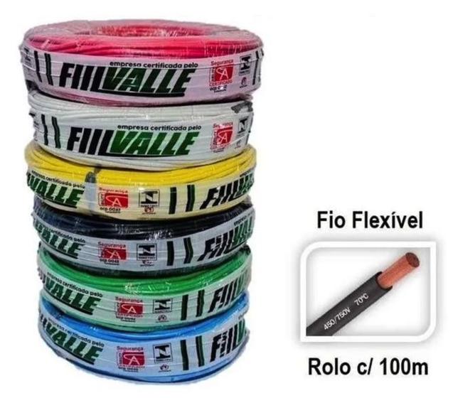 Fio Elétrico 2,5mm Fillvalle Cabo Flexível Rolo com 100 Metros - Cabo ...