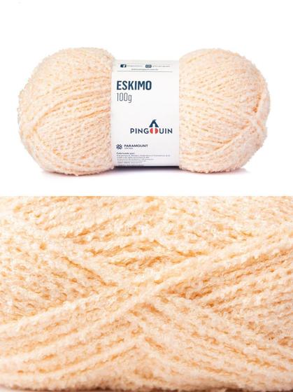 Fio/Lã Misto de Acrílico Pingouin Eskimo 100g (fio fantasia boucle ...