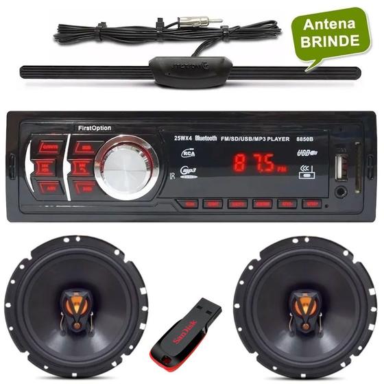 First Option Radio Automotivo Sem Toca Cd Mp3 Player Bluetooth Usb Sd Spotify 8850 + 2 Auto ...