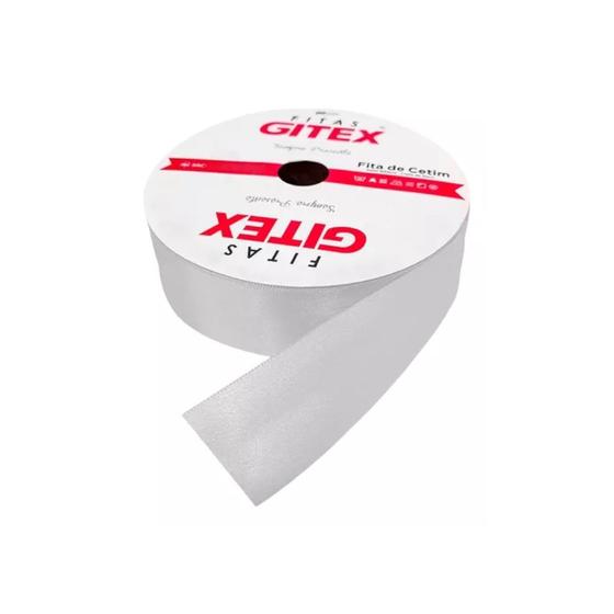 Fita de cetim 05 22mm c/50 mts cor 124 prata peça - GITEX - Fita de ...