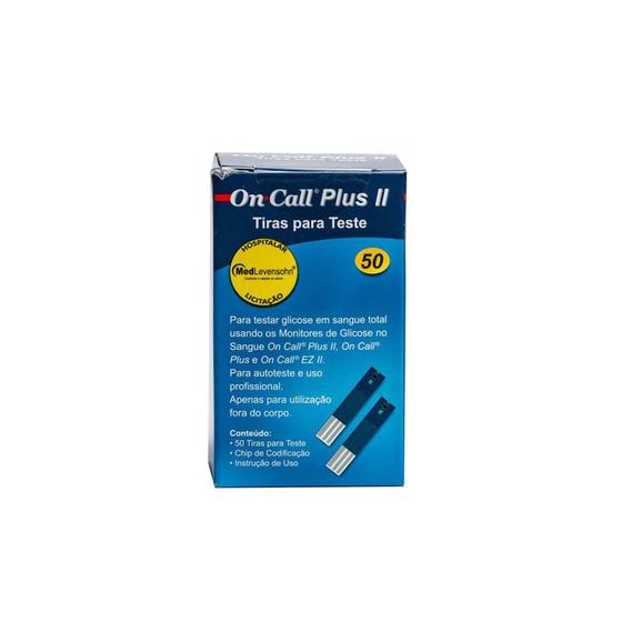 Fita de Glicemia com 50 unidades - ON CALL PLUS II - Tiras para Medir ...