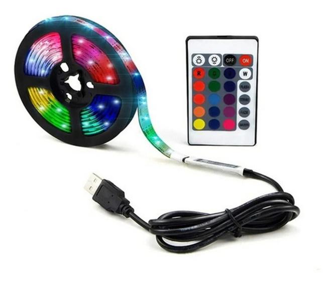 Fita de led 12V RGB C/ USB E CONTROLE 3M - LUCKFOYU - Fita de LED ...