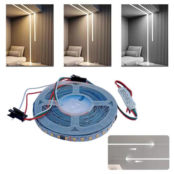 Fita De Led Adesiva 5M 2835 12V IP20 Para Perfil De Led Com Efeito ...