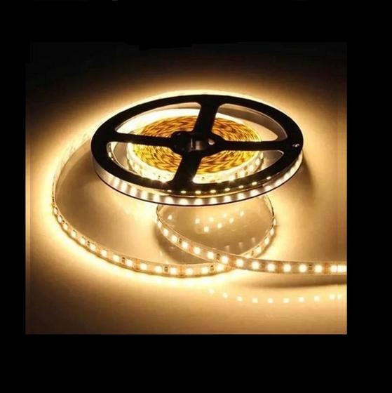 Fita de Led luz amarela 240 Leds Por Metro 12v Ip20 rolo com 5 metros ...