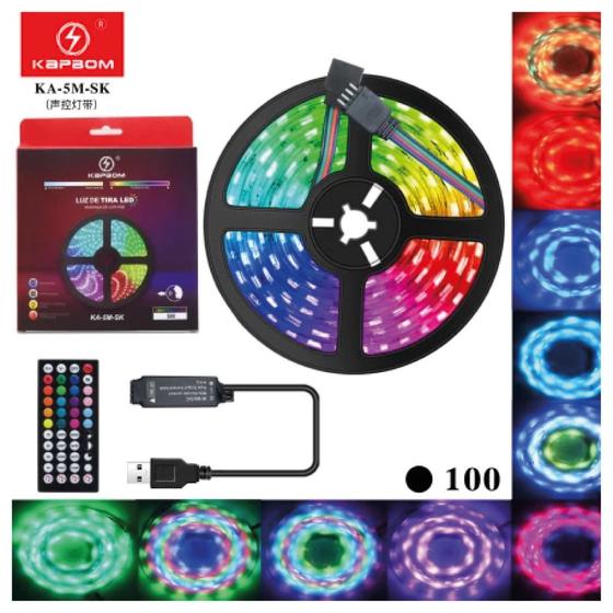 Fita de Led RGB Inteligente c/ Sensor de Som 5 metros Kapbom KA-5M-SK ...