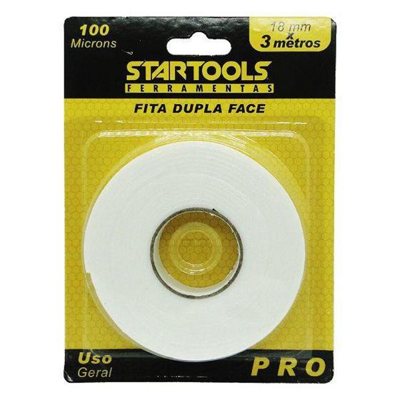 Fita Dupla Face Profissional Uso Geral 18mm x 3 Metros, Startools 179 - 147846 - Fita Dupla Face ...