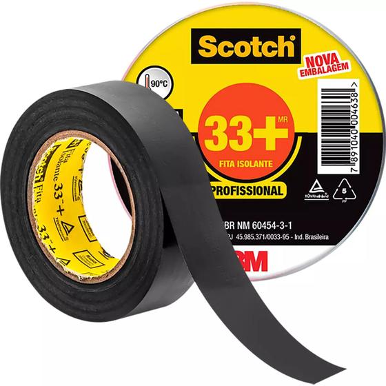 Fita Isolante Anti-chama preto 3m Scotch 33+ 19x20 - Fita Isolante ...