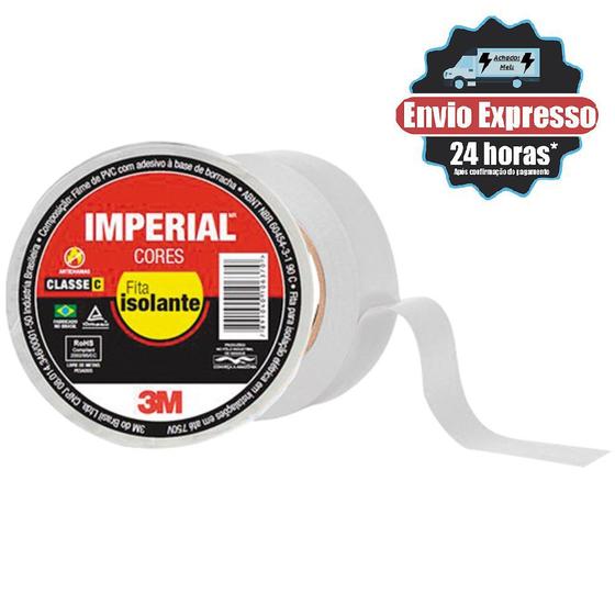 Fita Isolante Colorida Imperial Antichama 3M 18mm x 10m BRANCA - Fita ...