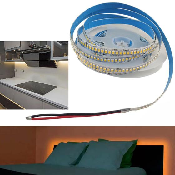 Fita Led 240 Leds 16w 5 Metros 3000K Decoraçao Iluminaçao Quarto Sala ...