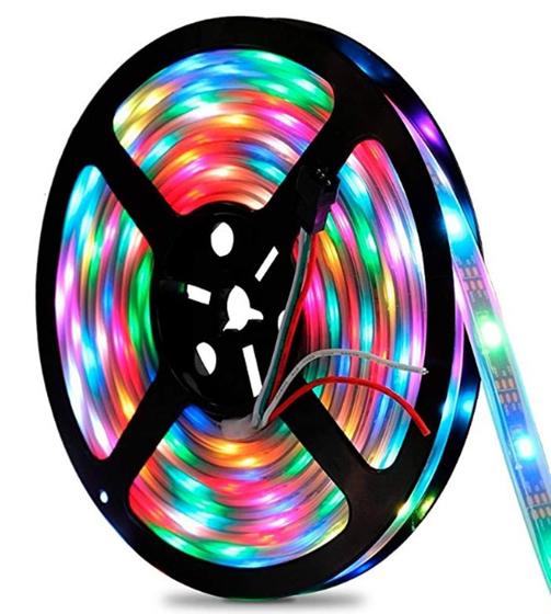 Fita Led Digital 6803 Rgb 5 Metros 30 LED POR METRO 12V Com Controlador ...