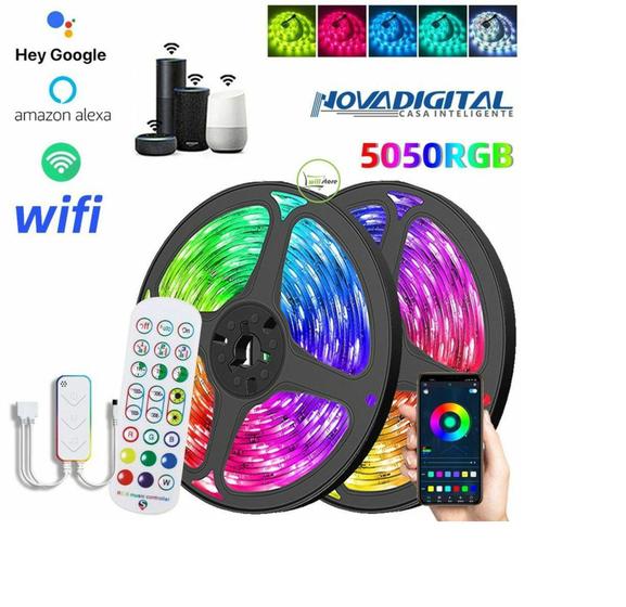 Fita led inteligente wi-fi rgb dual 5m - clw-dual+ir - NOVA - Fita de ...