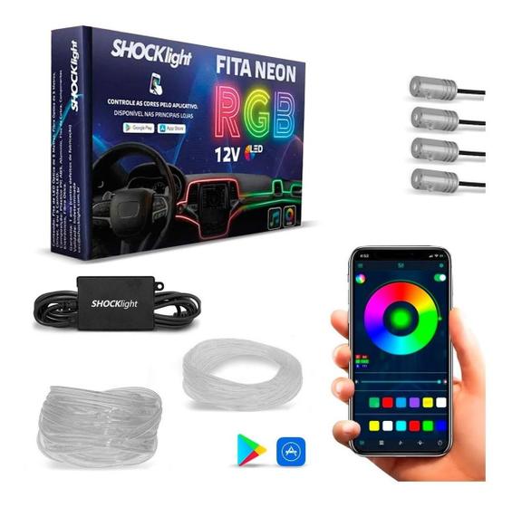 Fita Led Luz Interna Neon Rgb Painel Carro 5m Metros Tunning ...