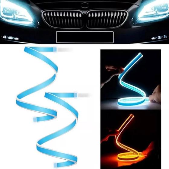 Fita Led Par Farol Seta Sequencial 60 cm Carro DRL Luz Automotivo Pick ...