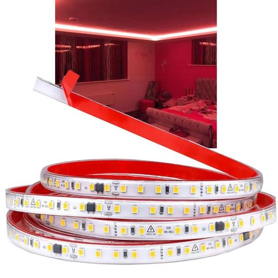 Fita Led SMD Dupla Face 3 Metros Perfil Gesso Sanca Iluminaçao Vermelha ...