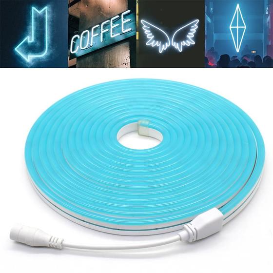 Fita Neon Led 5m 12v Corte 2,5cm Flexivel Alto Brilho Azul - ry - Fita ...