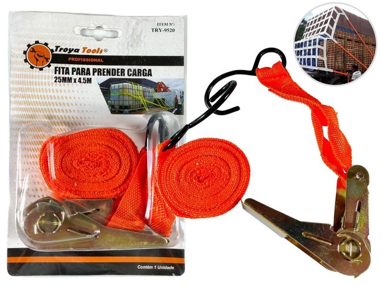 Fita Para Prender Carga 2 Unidades Com Catraca 4 Metros - TOOLS - Cinta ...
