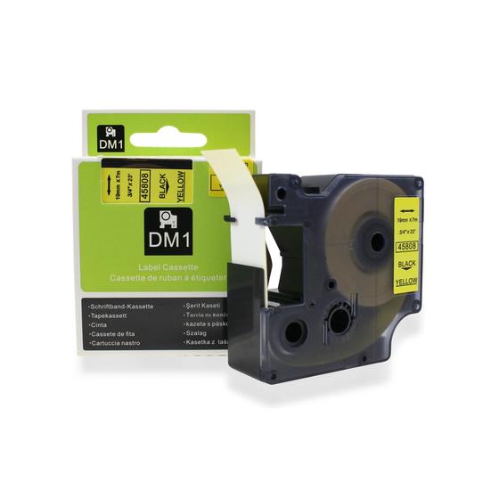 Fita Refil Compatível D1 45808 Amarela 19mm p/ Rotulador Dymo LM420P ...