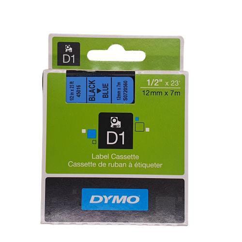 Fita Rotulador Letratag Dymo 12mm D1 45016 Azul e Preto - Fita para ...