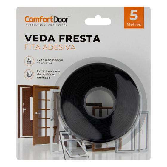 Fita Veda Fresta Adesiva Protetor Porta Janela Vedação Comfort Door 5 ...
