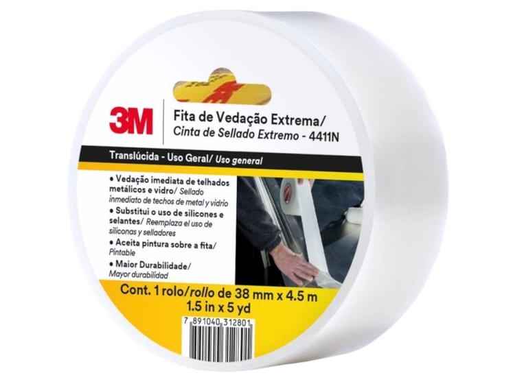Fita Vedação Extrema 3M 4411N Vedação Imediata - Silicone para Vedação ...