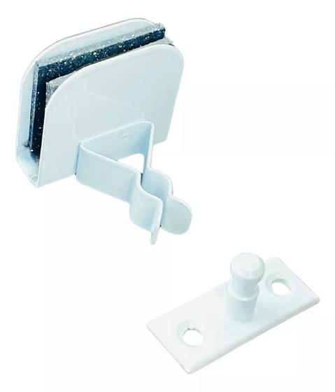 Fixador de pressão piso e rodapé inox para porta de vidro branco ...