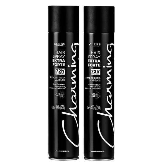Fixador Para Cabelo Extra Forte Charming Cless 400ml - 2 Unidades ...