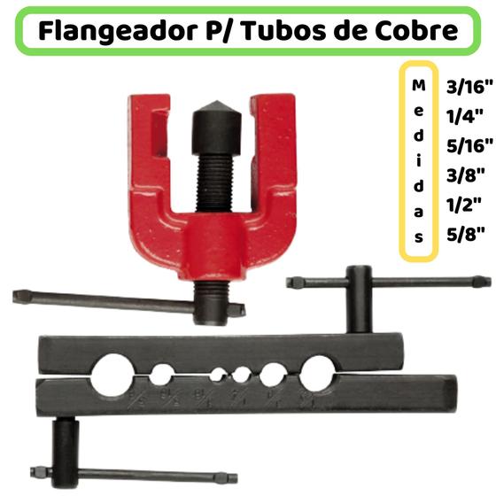 Flangeador E Alargador Para Tubos De Cobre 3/16" A 5/8" Pro - Eda Profissional - Flangeador ...