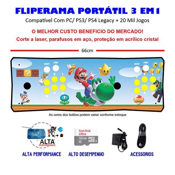 Fliperama Portátil Slim - Mario Galaxy - Arcade BR - Outros Games ...