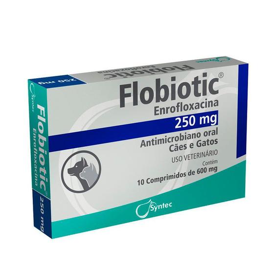Flobiotic Antibiótico Para Cães E Gatos 250mg C/ 10 Comprimidos ...