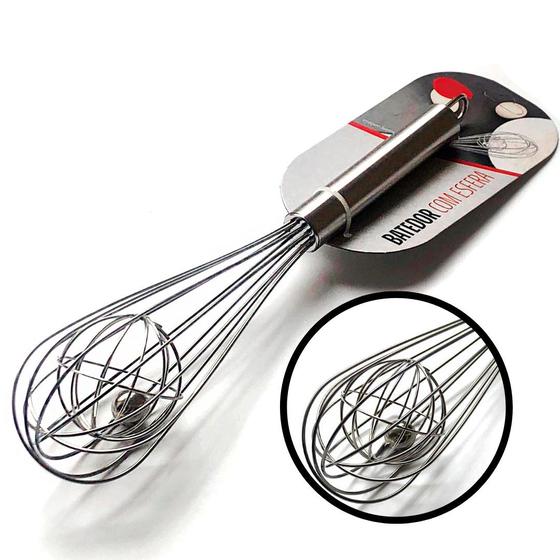 Foet Fue Batedor Bolo Ovos Profissional 25cm Inox Com Esfera - Clink ...