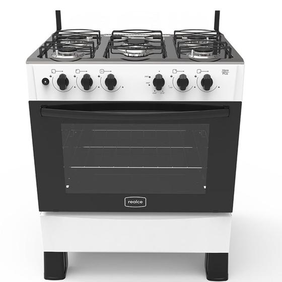Fogão 5 Bocas a Gás Realce Hera Plus Acendimento Automático Branco ...