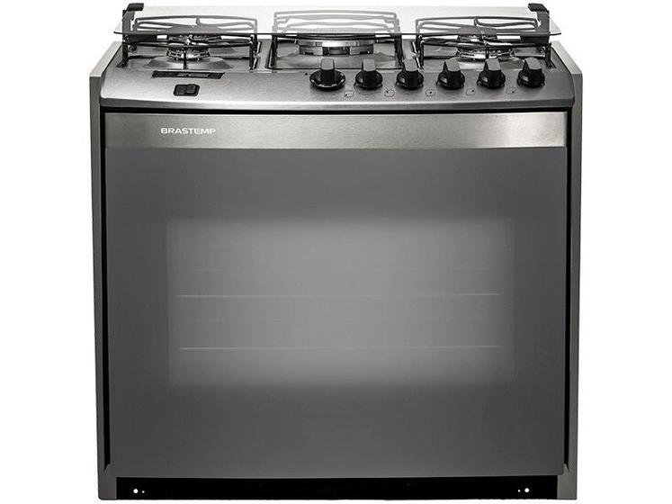 Fogão 5 Bocas Brastemp BYS5QBR de Embutir Inox - Quadri-Chama Timer ...