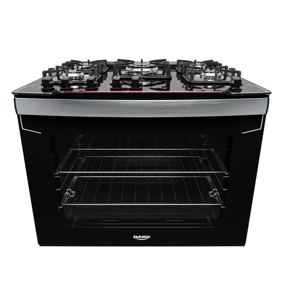 Fogão 5 Bocas de Embutir Dako Diplomata com Mesa de Vidro Preto Bivolt - Fogão 5 Bocas ...