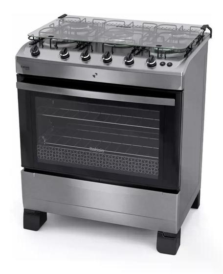 Fogão 5 Bocas Inox Dream Itatiaia Gás Elétrico Com Forno 101 Litros ...