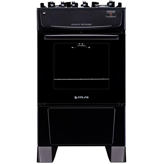 Fogão a Gás de Piso 4 Bocas Atlas Mônaco Top Glass, Mesa de Vidro ...