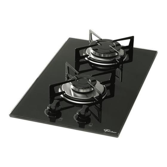 Fogao cooktop fischer 2 bocas a gás mesa de vidro preto - bivolt ...