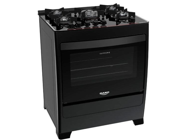 Fogão Dako Supreme Glass 5 Bocas com Mesa de Vidro - Preto - Bivolt - 300000571 - Fogão 5 Bocas ...