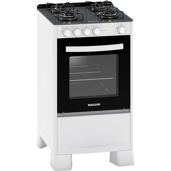 Fogão de Piso Neo Cook mesa de vidro 4 Queimadores Branco Bivolt Suggar ...