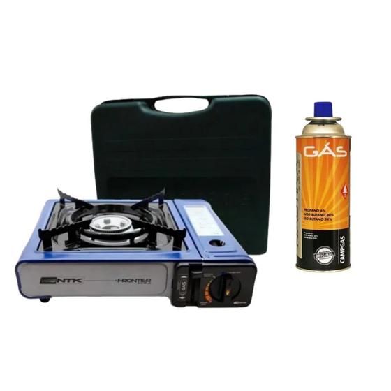 Fogão Fogareiro Frontier Camping A Gás + 1 Refil Gás Campgas - NTK ...