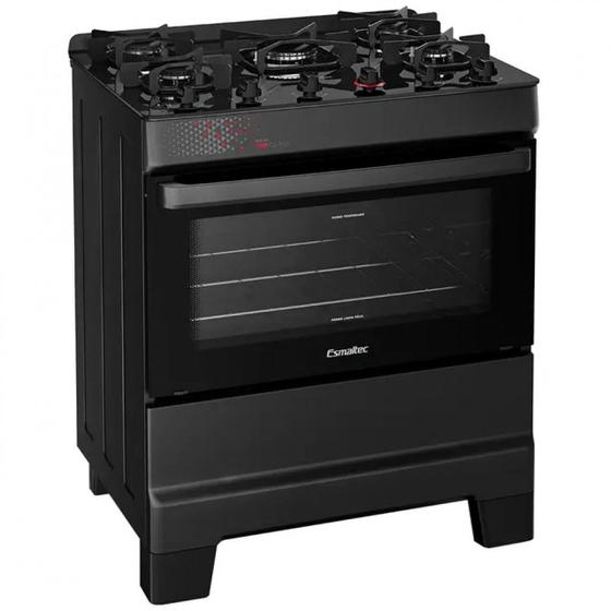 Fogão Ideal Top 5 Bocas Automático Mesa de Vidro Bivolt Esmaltec ...
