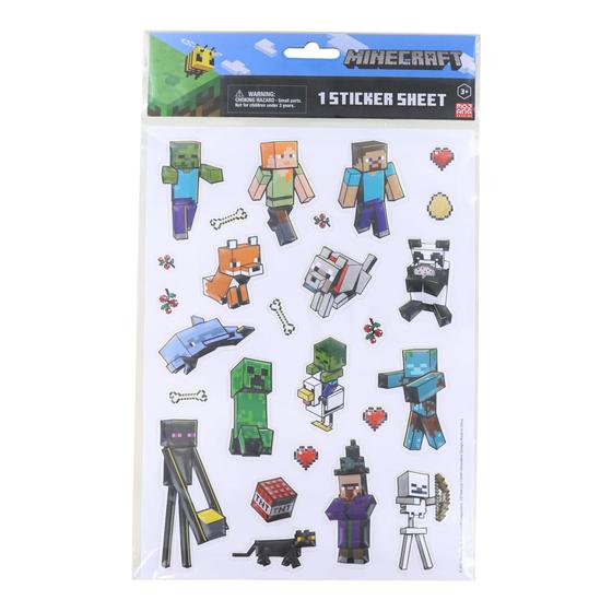 Folha de adesivos Minecraft Raised 3D com 26 adesivos - Quebra Cabeça ...