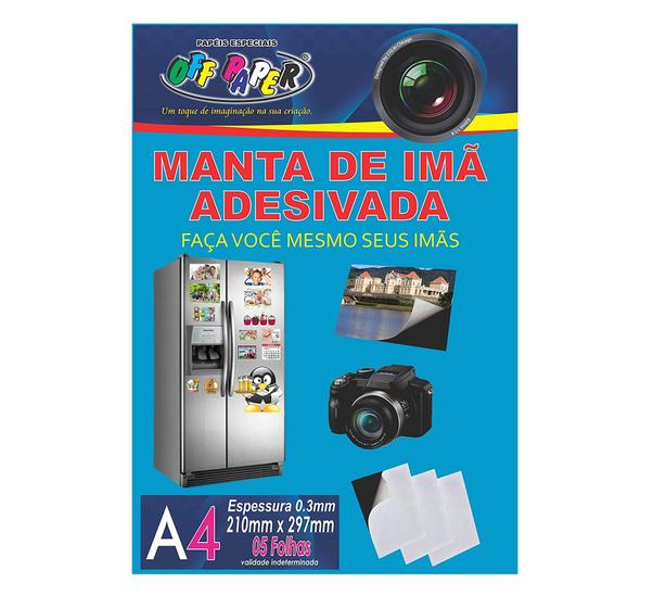 Folha Manta De Imã A4 Pacote 5 Folhas Adesivada Off Paper - OFFPAPER - Manta Magnética ...