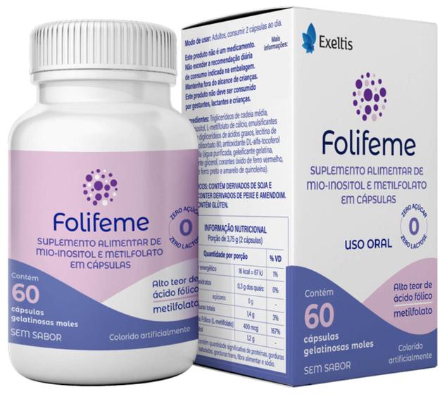 Folifeme Metilfolato e Mio-inositol 60 capsulas Exeltis - Fitoterápicos ...