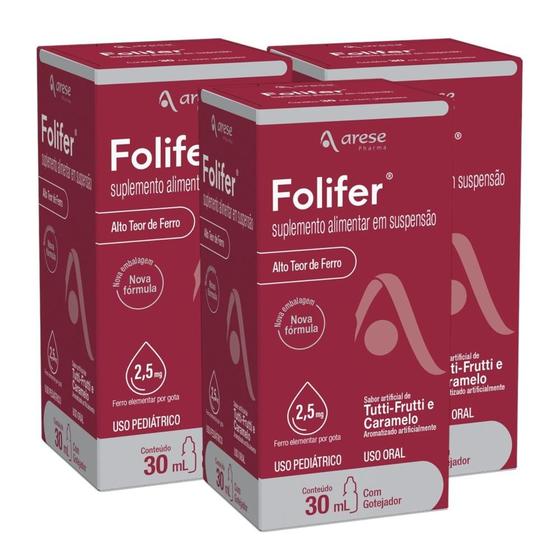 Folifer Gotas Tutti-Frutti e Caramelo Kit 3Un De 30ml Cada - ARESE ...