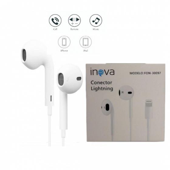 Fone com fio Lightning Inova FON-30097 - SEM NECESSIDADE DE LIGAR ...