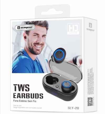 Fone De Ouvido Bluetooth 5.0 Sem Fio Tws Earbuds modelo Sly-20 - Sumexr - Fone de Ouvido ...