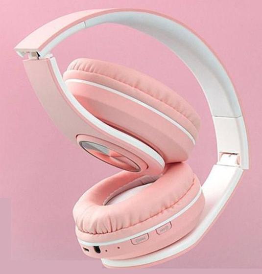 Fone De Ouvido Bluetooth Boom 5.0 Dobrável Sem Fio Rosa - GLOBAL - Fone ...